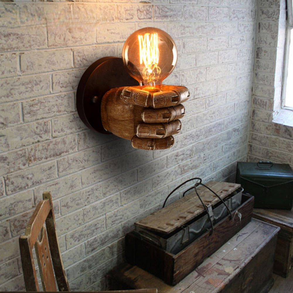 Vintage Resin Fist Wall Lamp – Varien Designs
