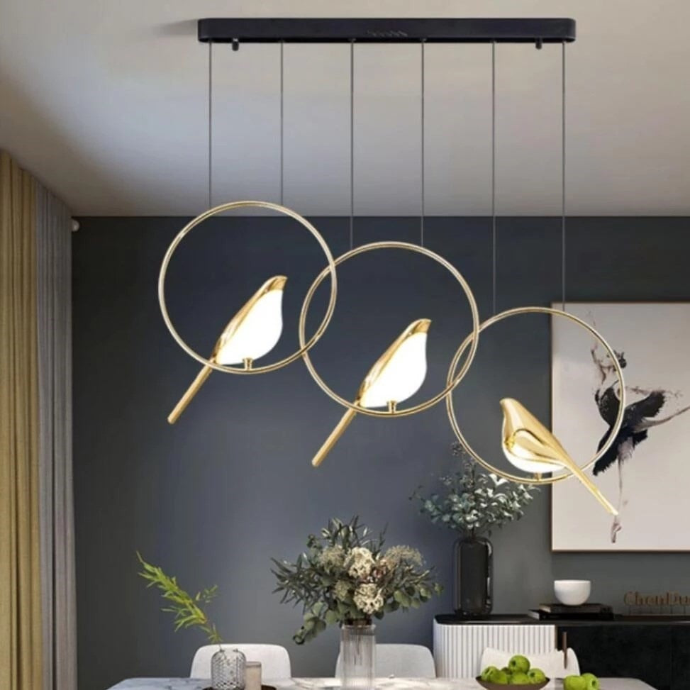 Modern LED Gold Magpie Bird Ceiling Chandelier – Varien Designs